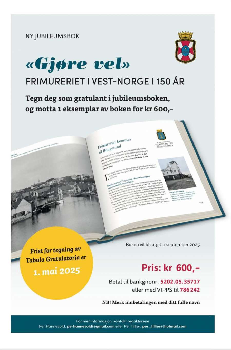 Frimureriet i Vest-Norge 150 år